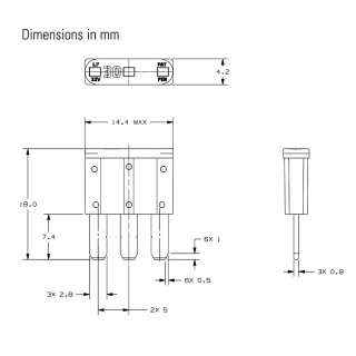 Durite Three Blade Mini MICRO3 Fuses - Arc Components Ltd