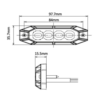 0-441-92 | Durite 12 LED Amber Warning Light - 11 Pattern