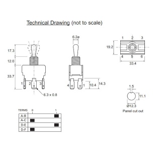 0-658-02 | Durite 12V-24V Double-pole Toggle Switch - 10A