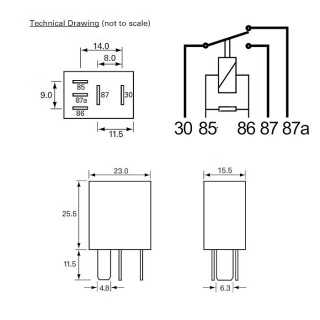 0-728-02 | Durite 12VDC 25A Changeover Latching Relay