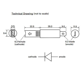 0-834-10 | Durite 10A Inline Diode With 6.3mm Lucar Blade