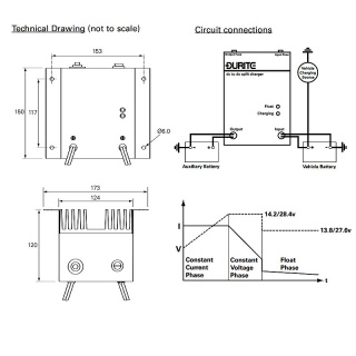 0-852-51 Durite 12V to 24V Split Charger 10A Split Charging