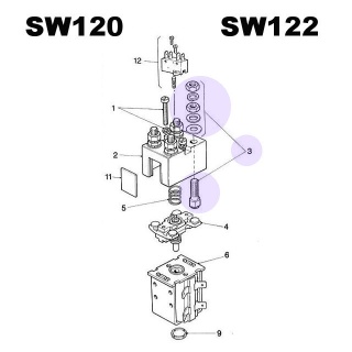2073-361 | Albright Single Fixed Contact Stud with Nuts