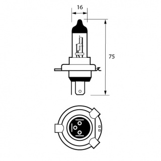 7-004-75 | Durite H4 P43t 24V 75-70W Automotive Halogen Bulb