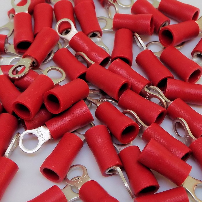 0-001-01 | Durite 3.70mm Red Automotive Ring Crimp Terminals