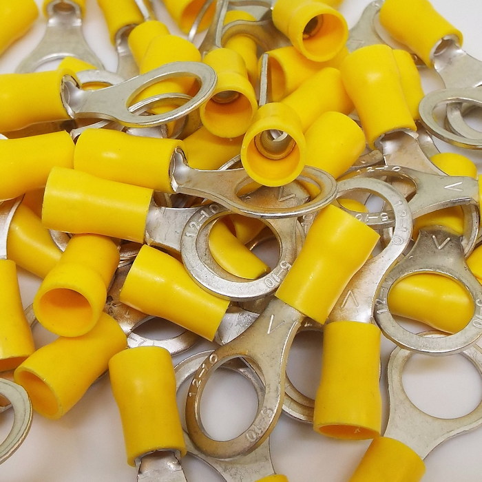 0-001-25 | Durite Yellow 10.50mm Ring Crimp Terminals