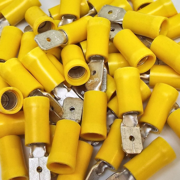 0-001-28 | Durite Yellow 6.3mm Male Blade Crimp Terminal