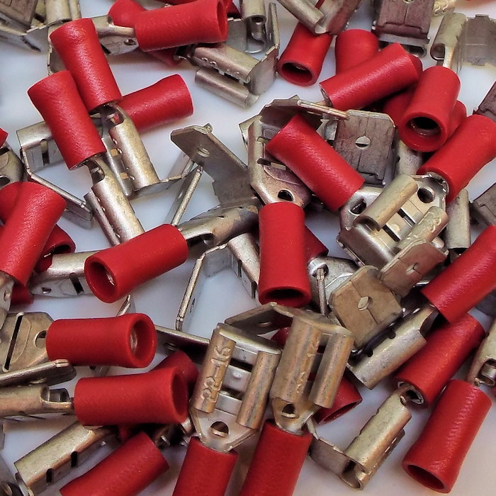 0-001-33 | Durite 6.30mm Red Lucar Piggyback Crimp Terminals