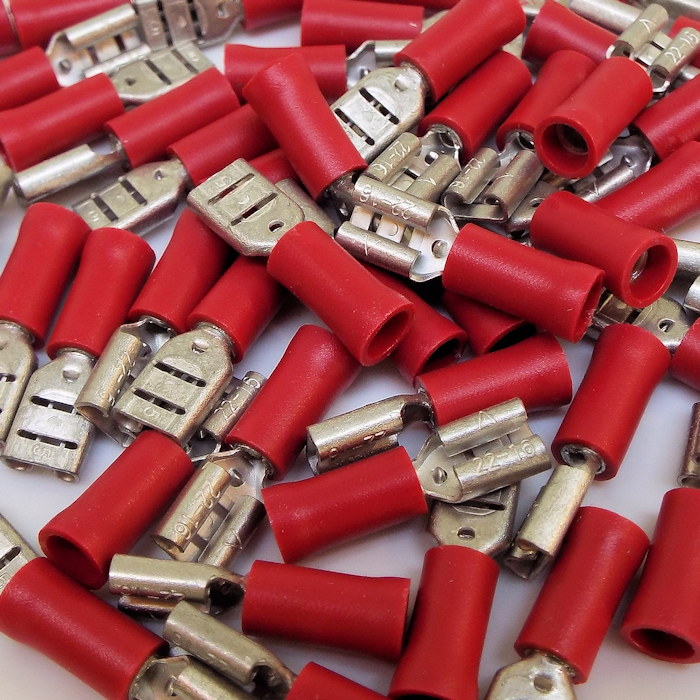 0-001-34 | Durite Red 4.8mm female Crimp Spade Terminals