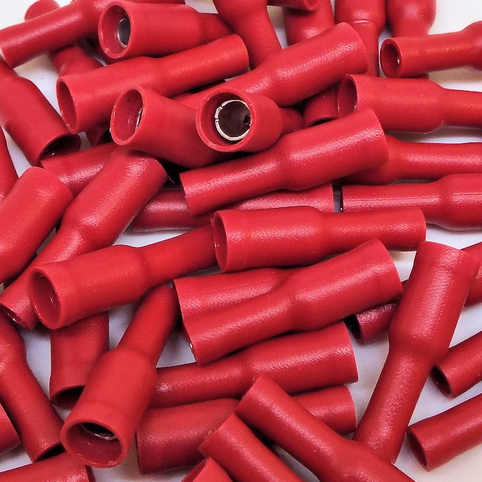 0-001-35 | Durite 4mm Red Female Bullet Crimp Terminals