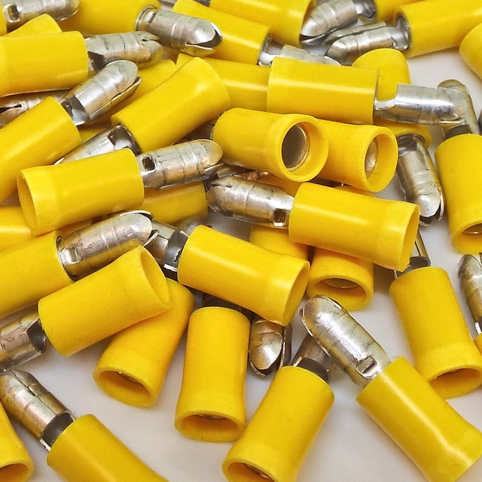 0-001-37 | Durite Yellow 5mm Male Bullet Crimp Terminal