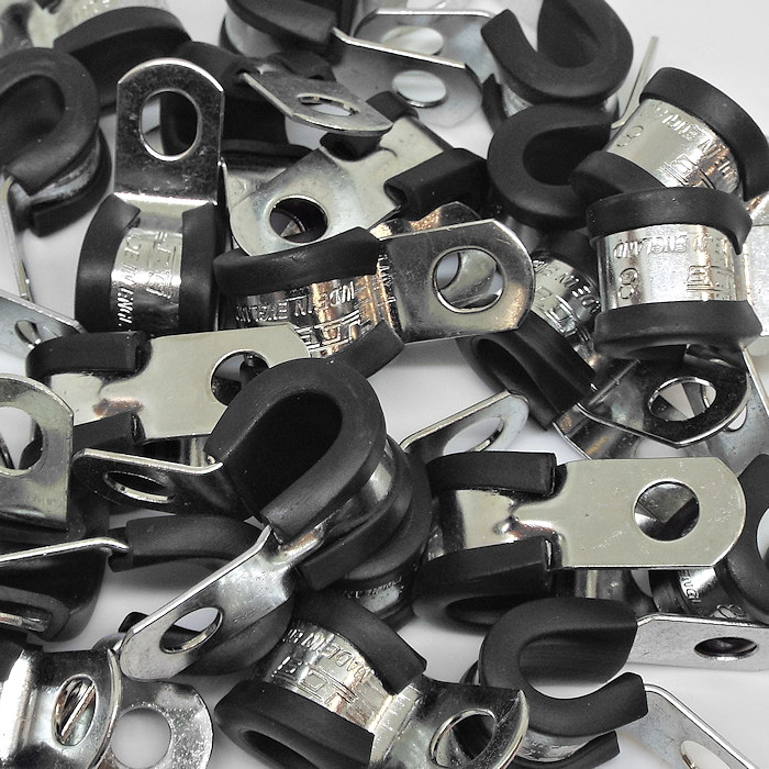 1-002-82 | Durite 8mm Zinc-plated Rubber Lined P-Clips