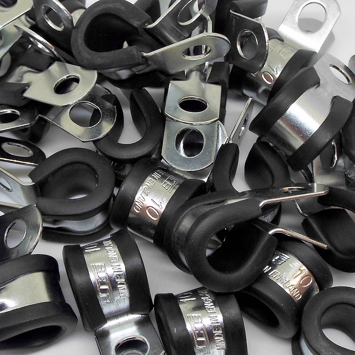 1-002-83 | Durite 10mm Zinc-plated Rubber Lined P-Clips