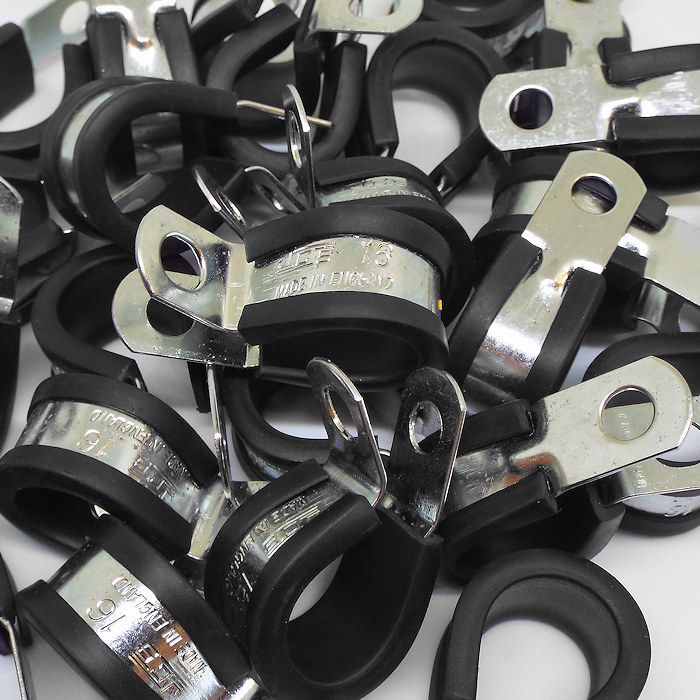 1-002-85 | Durite 16mm Zinc-plated Rubber Lined P-Clips