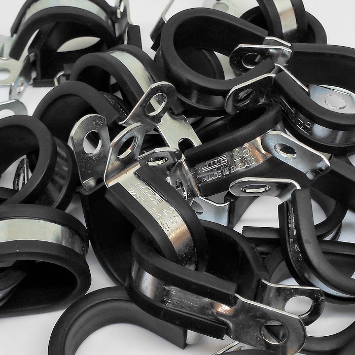 1-002-87 | Durite 25mm Zinc-plated Rubber Lined P-Clips