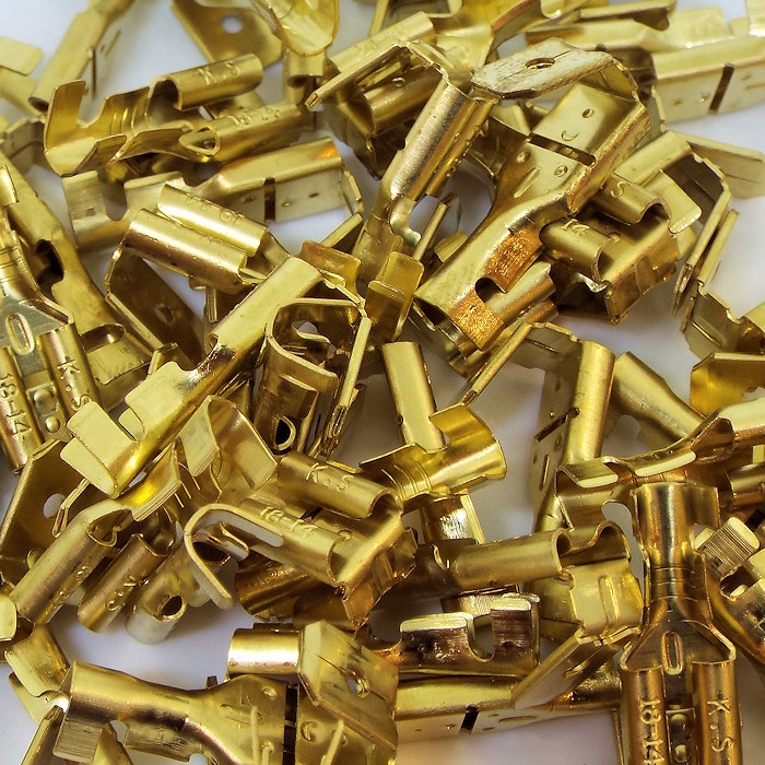 0-005-12 | Durite Brass 6.3mm Piggyback Cable Terminals