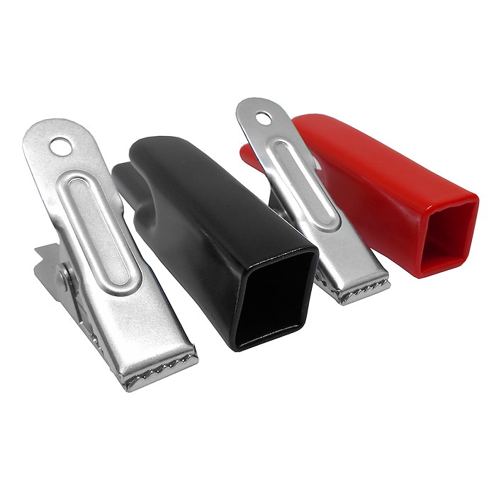 0-187-00 | Durite 25A Red and Black Sleeved Crocodile Clips