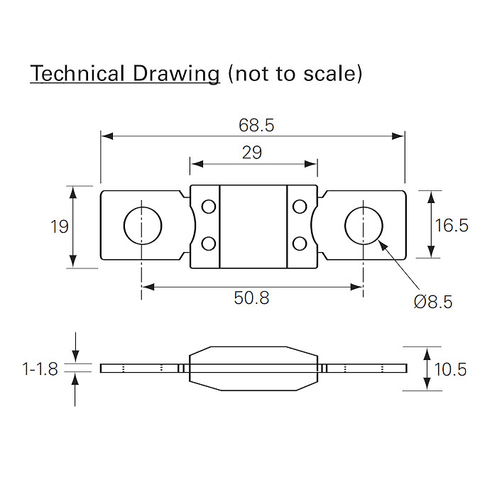 0-376-35 | 350A Dark Green MEGA Fuse - Arc Components Ltd