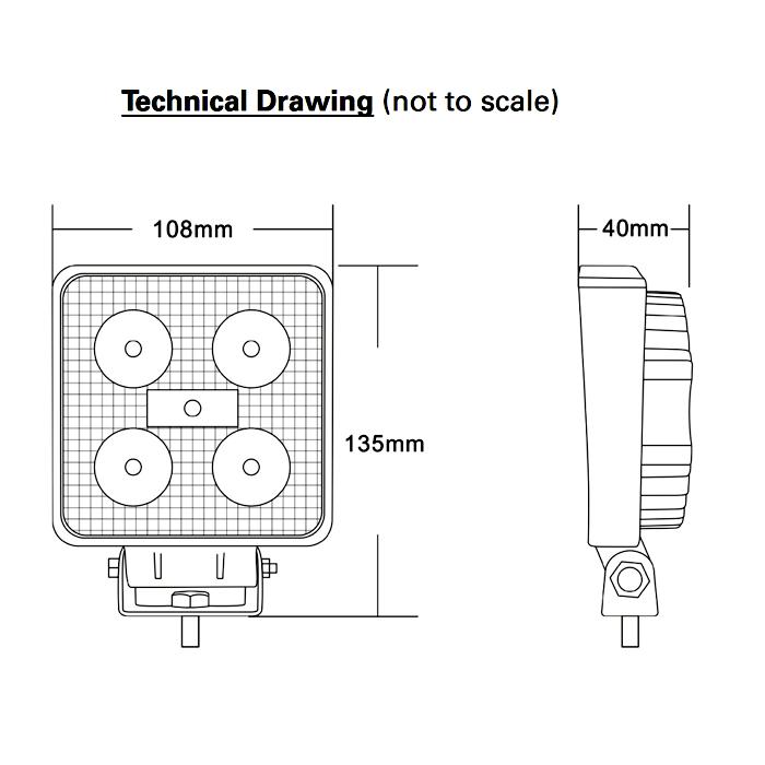 0-420-44 | Durite 12V-24V 5 x 3W LED Work Lamp - IP67