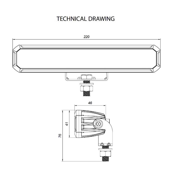 0-420-52 | Durite 12V-24V LED Reverse Work Lamp - DT Conn.
