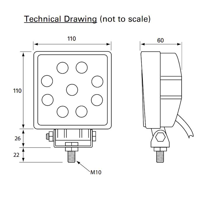 0-420-66 | Durite 12V-24V LED Work Lamp - Arc Components Ltd