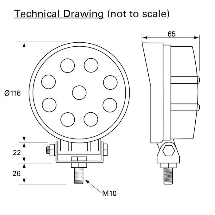 0-420-67 | Durite 12V-24V LED Work Lamp - Arc Components Ltd
