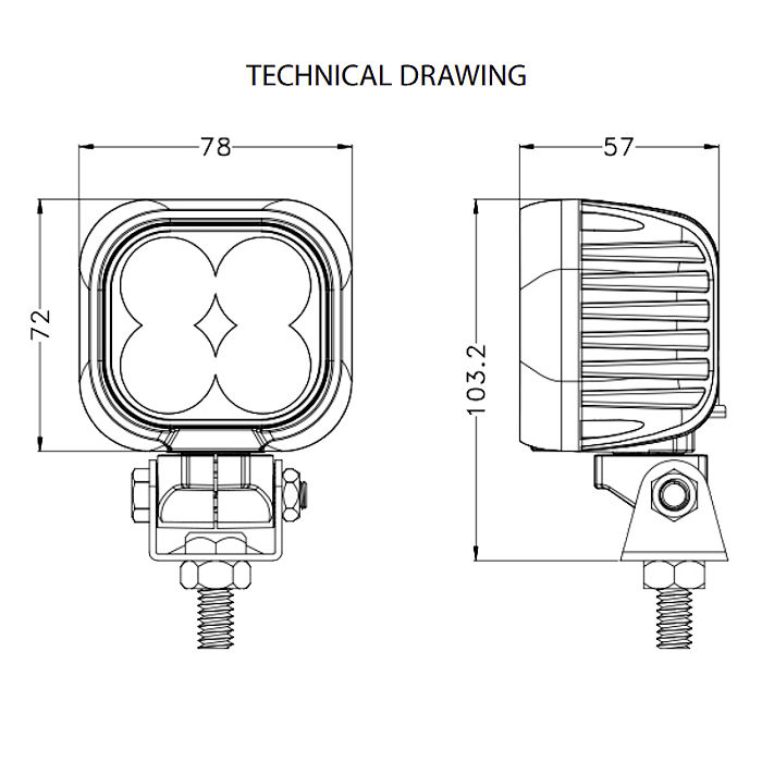 0-420-74 | Durite 12V-24V Flood Beam Compact LED Work Lamp