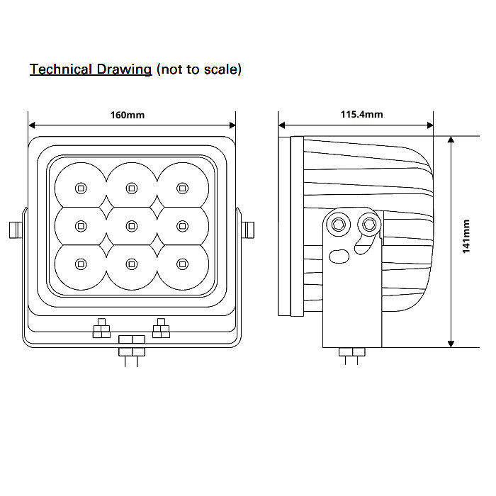 0-420-82 | Durite 12V-24V Powerful CREE LED Work Lamp 7050Lm