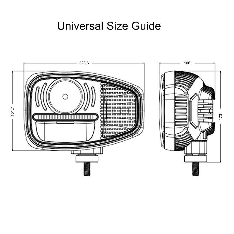 0-422-23 | Durite 12V-24V LED Headlamp With DI and DRL