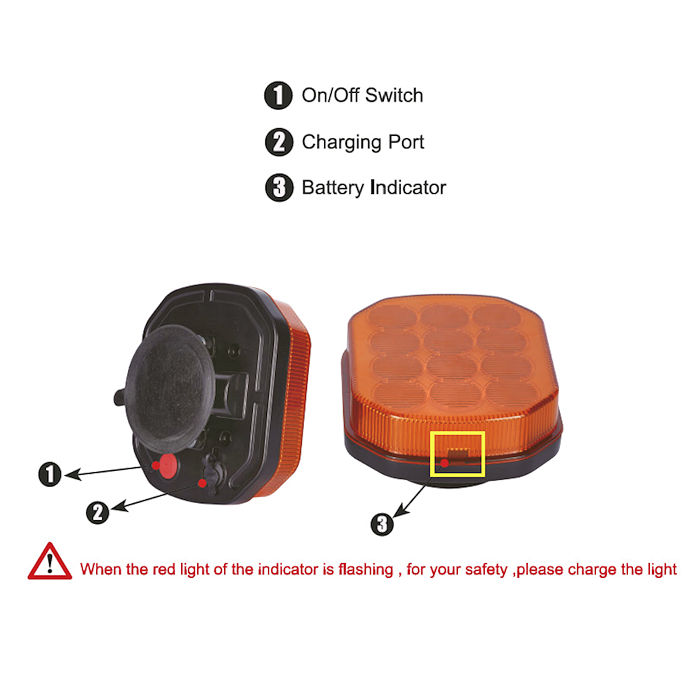 0-441-11 | Durite Li-Ion Rechargeable Amber Warning Lights
