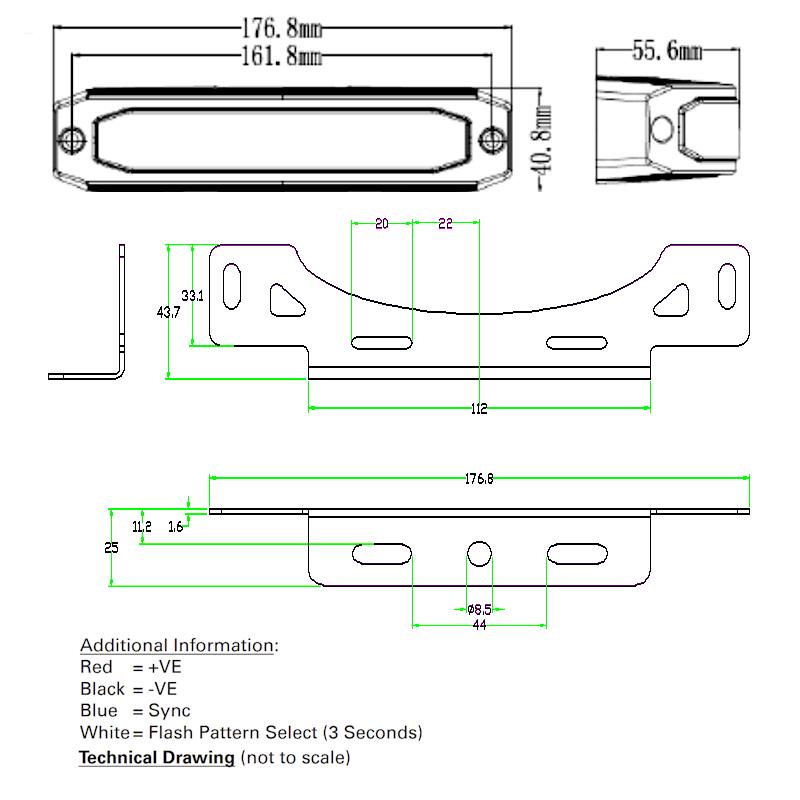 0-441-60 | Durite 12V-24V 15W Amber LED corner warning lamp