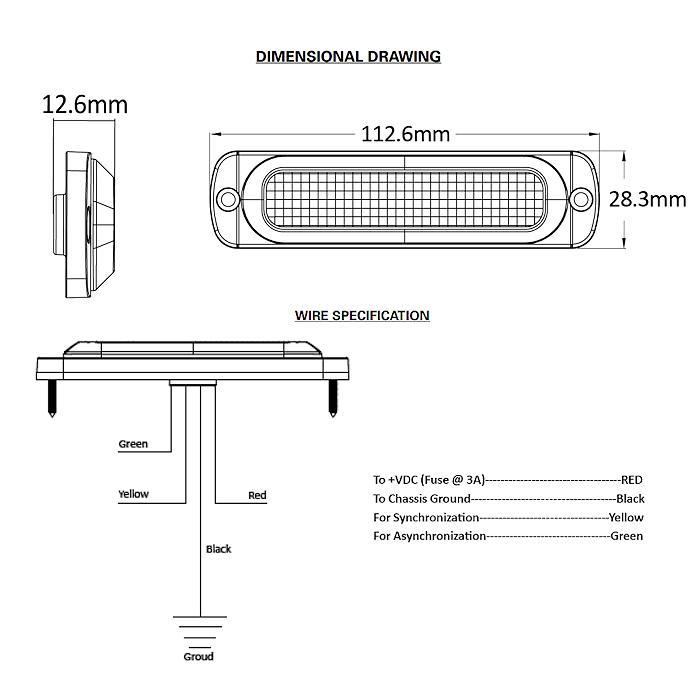 0-441-70 | Durite 12-24V R10 Amber LED Flashing Warning Lamp