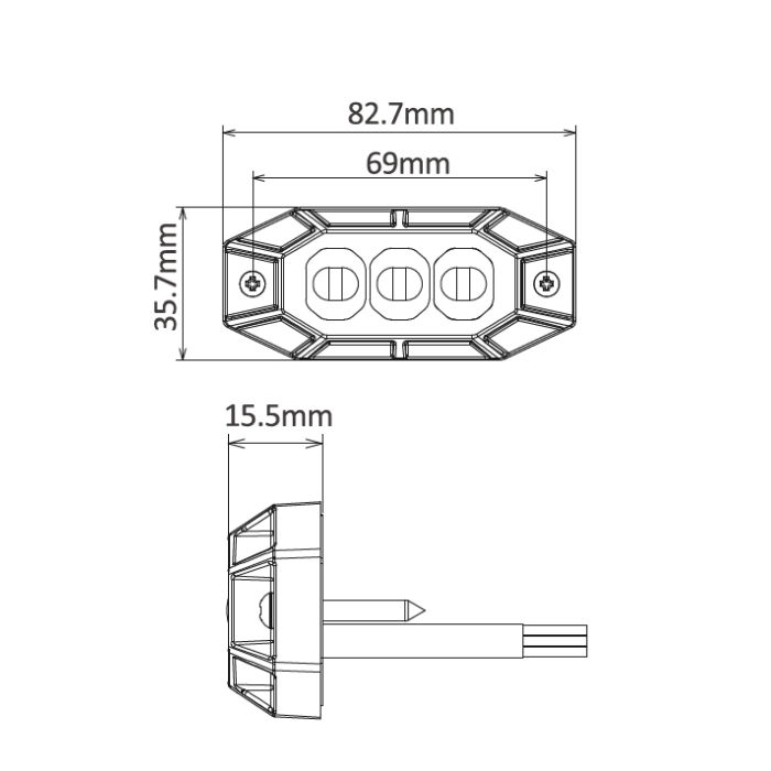0-441-91 Durite 9 LED Amber Warning Light - 11 Flash Pattern