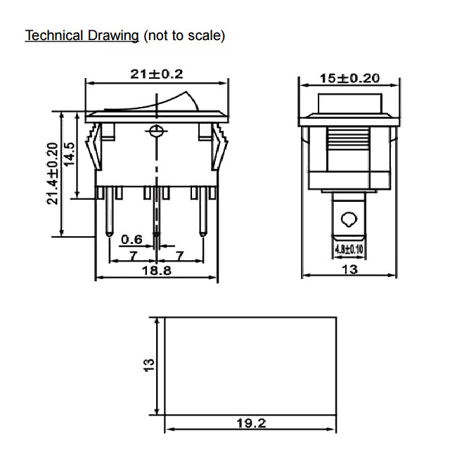 0-530-02 | Durite 12V-24V DC Changeover Rocker Switch - 10A