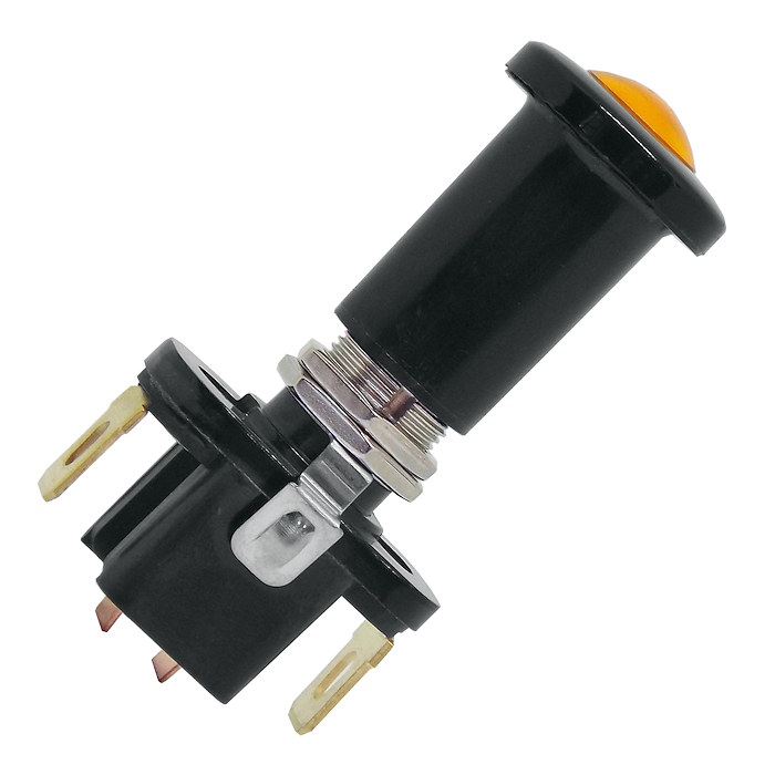 0-597-20 | 12V 10A Amber Illuminated On-Off Push-Pull Switch