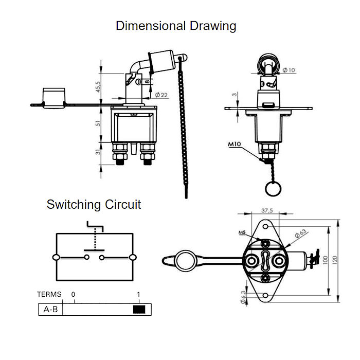 0-605-53 | Durite 12V-24V 400A Battery Isolator Switch IP66