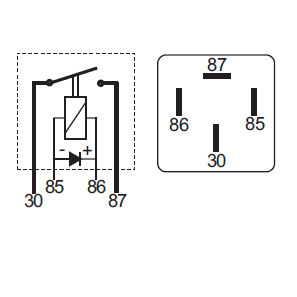 0-727-16 | Durite 12V 40A Make and Break Relay with Diode