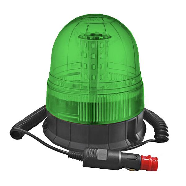 4-445-60 | 12V-24V LED Green Flashing Beacon - Magnetic Base