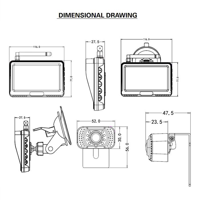 4-776-45 | Durite 4.3 Inch 12V-24V Wireless 720P CCTV Kit