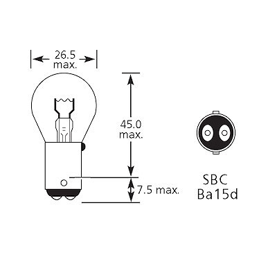 7-003-46 | Durite Double Contact 24V 21W BA15D Auto Bulb