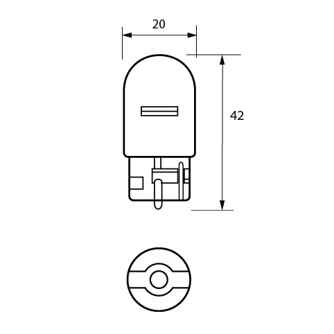 7-003-82W | Durite 12V 21W Clear Capless Auto Indicator Bulb