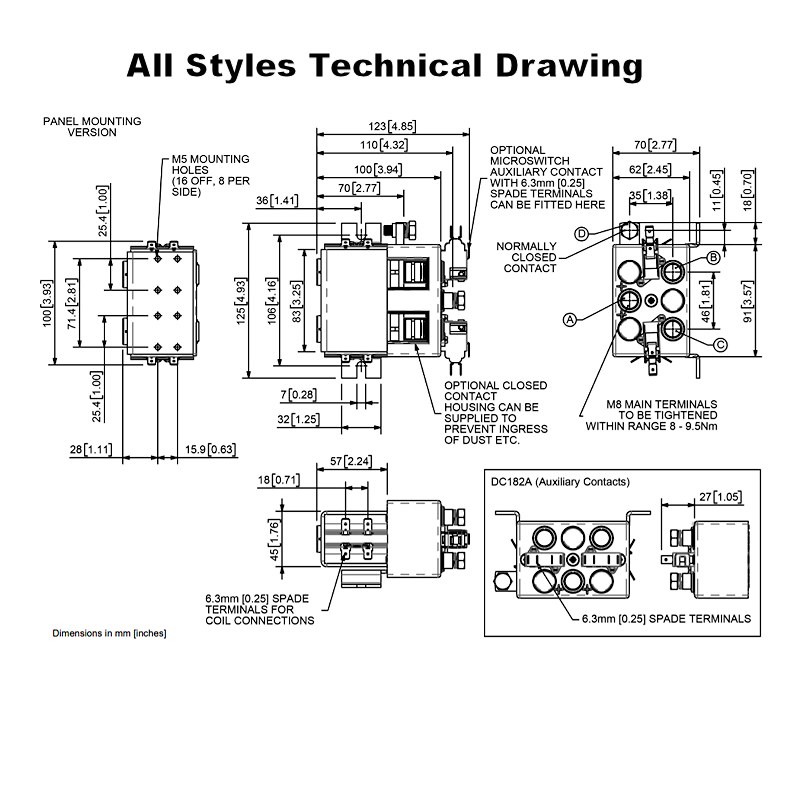 DC182B-93 | Albright 36-48V Motor Solenoid - Intermittent