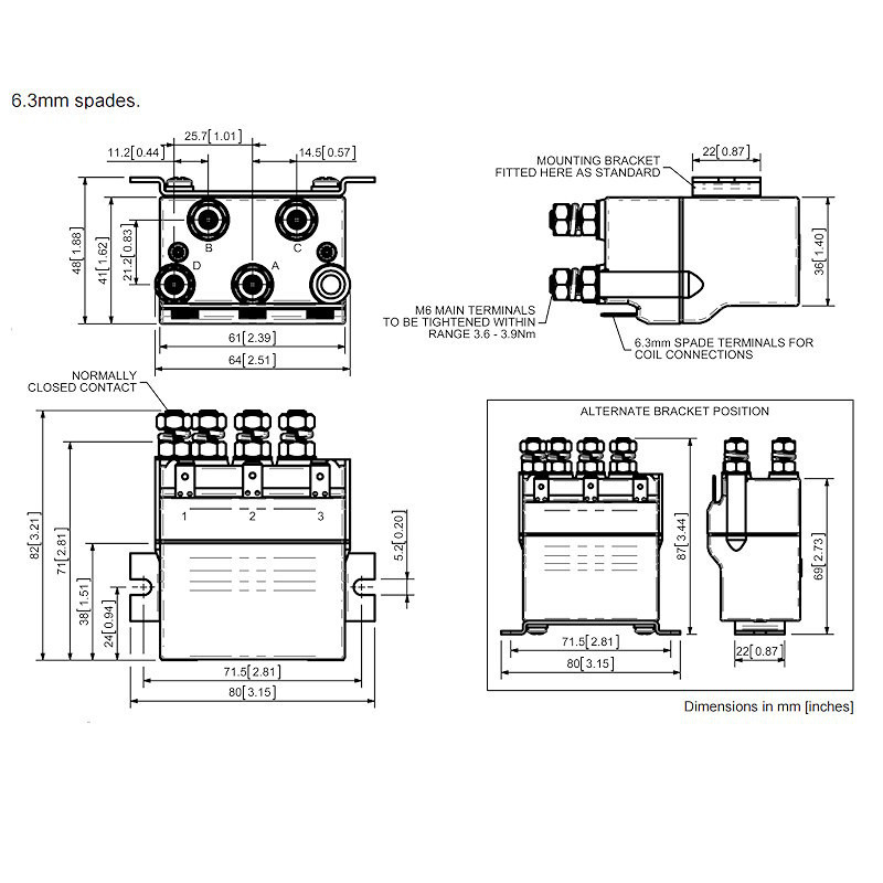 DC66-125P | 12VDC 80A Motor-reversing Solenoid - Continuous