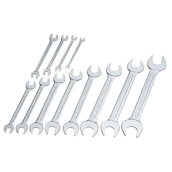01276 Long Metric Open End Spanner Set 12 Piece