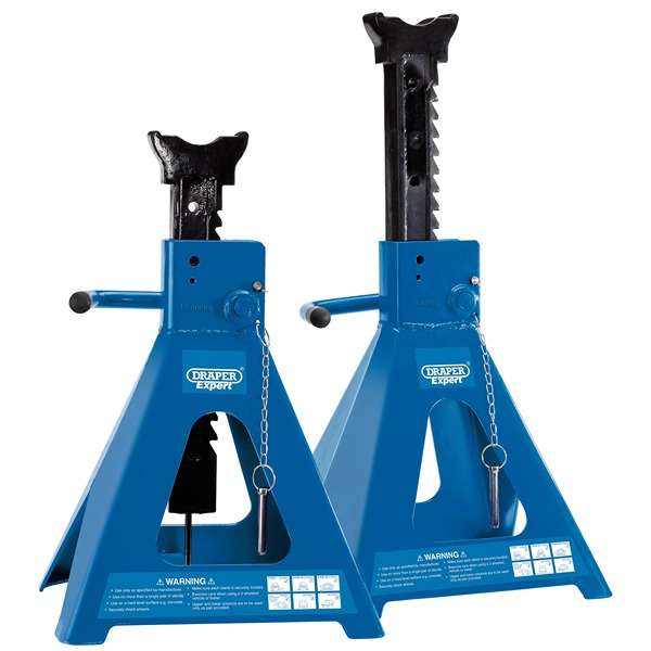 01815 Pneumatic Rise Ratcheting Axle Stands 10 Tonne Pair