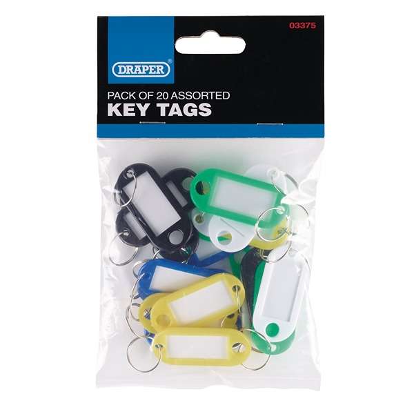 03375 | Draper Tools Assorted Key Tags (Pack of 20)