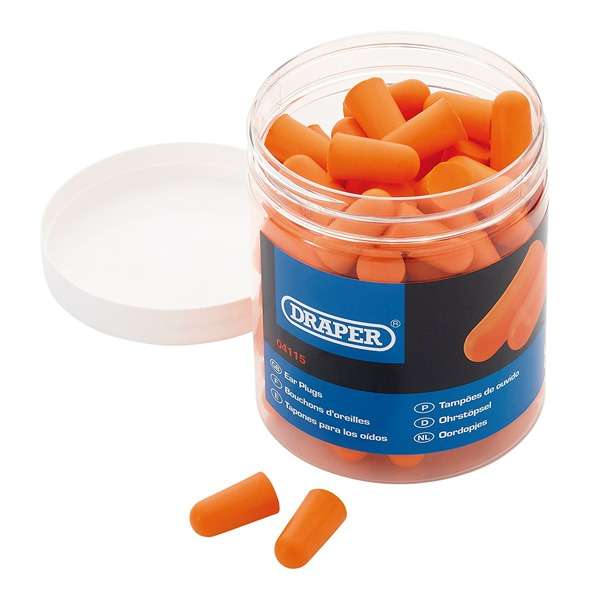 04115 | Draper Tools Disposable Ear Plugs (Jar of 50 Pairs)