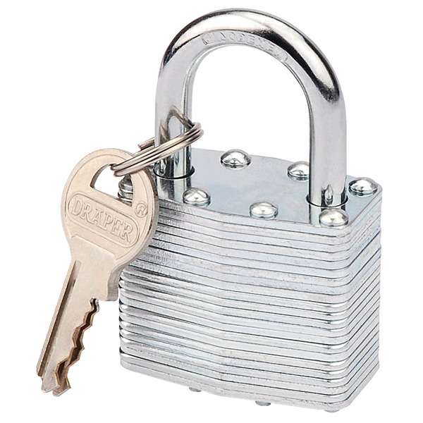 14020 | Draper Tools Laminated Steel Padlock 40 x 23mm
