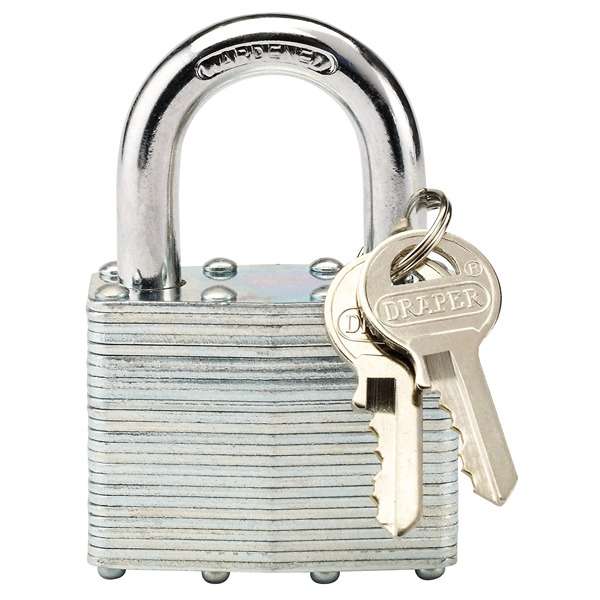 14021 | Draper Tools Laminated Steel Padlock 50 x 31mm