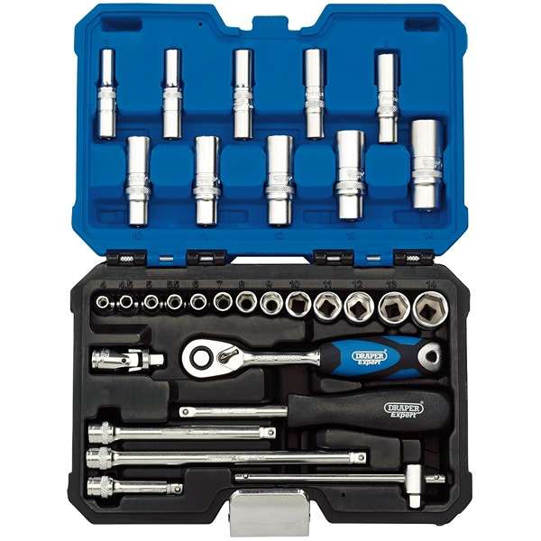 16444 Draper Metric Socket Set 1/4" Square Drive 30 Piece